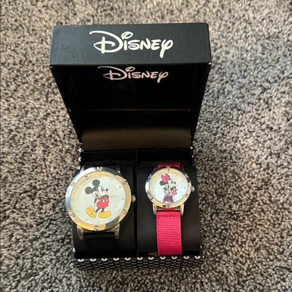 Disney | Accessories | Disney Mickey And Minnie Mouse Watch Duo Black ...